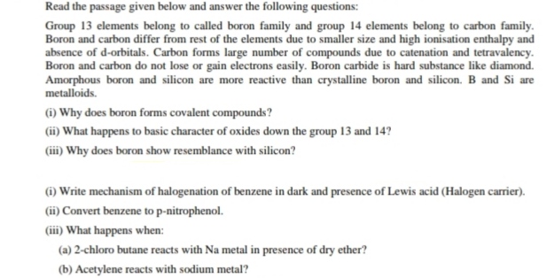 (i) Write mechanism of halogenation of benzene in dark and presence of ...