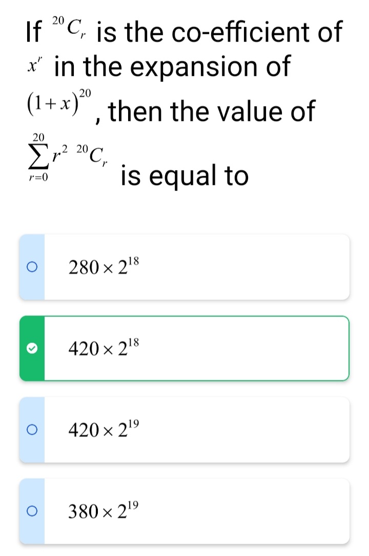 Binomial theorem - Sarthaks eConnect | Largest Online Education Community Binomial theorem - Sarthaks eConnect | Largest Online Education Community