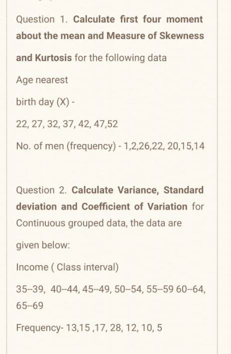 Variance , standard deviation and coefficient of variation - Sarthaks ...
