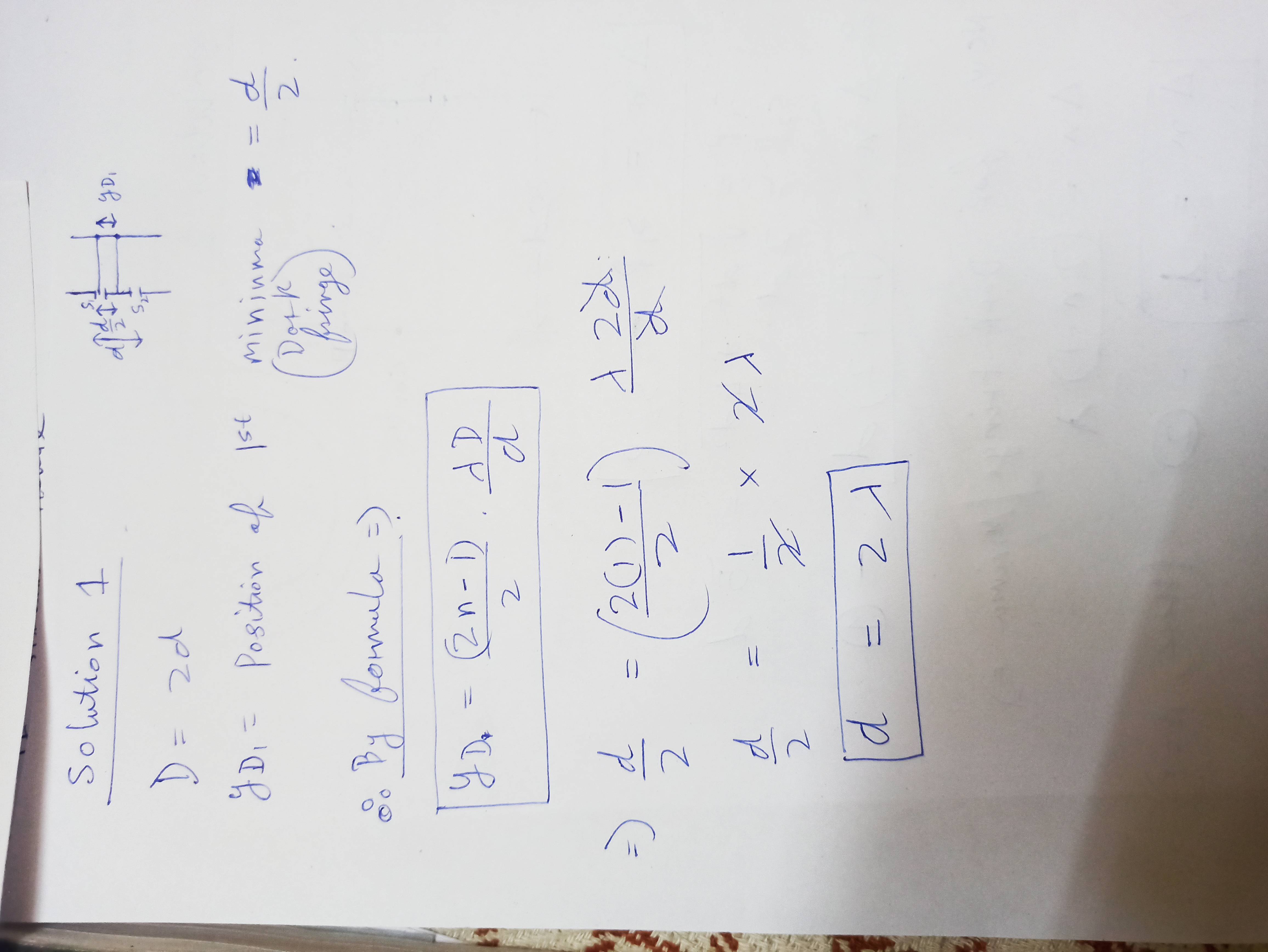 Consider a Young's double slit experiment as shown in figure. What should be the slit separation ...