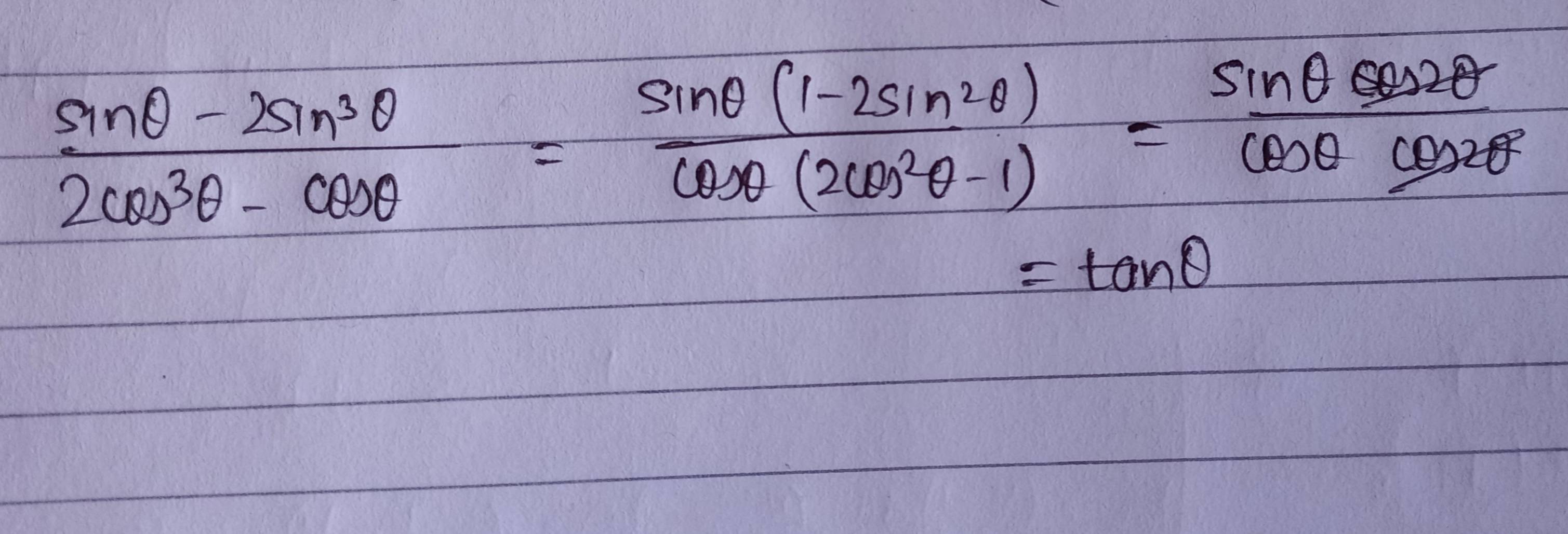 Prove That frac sin theta 2 sin 3 theta 2 cos 3 theta