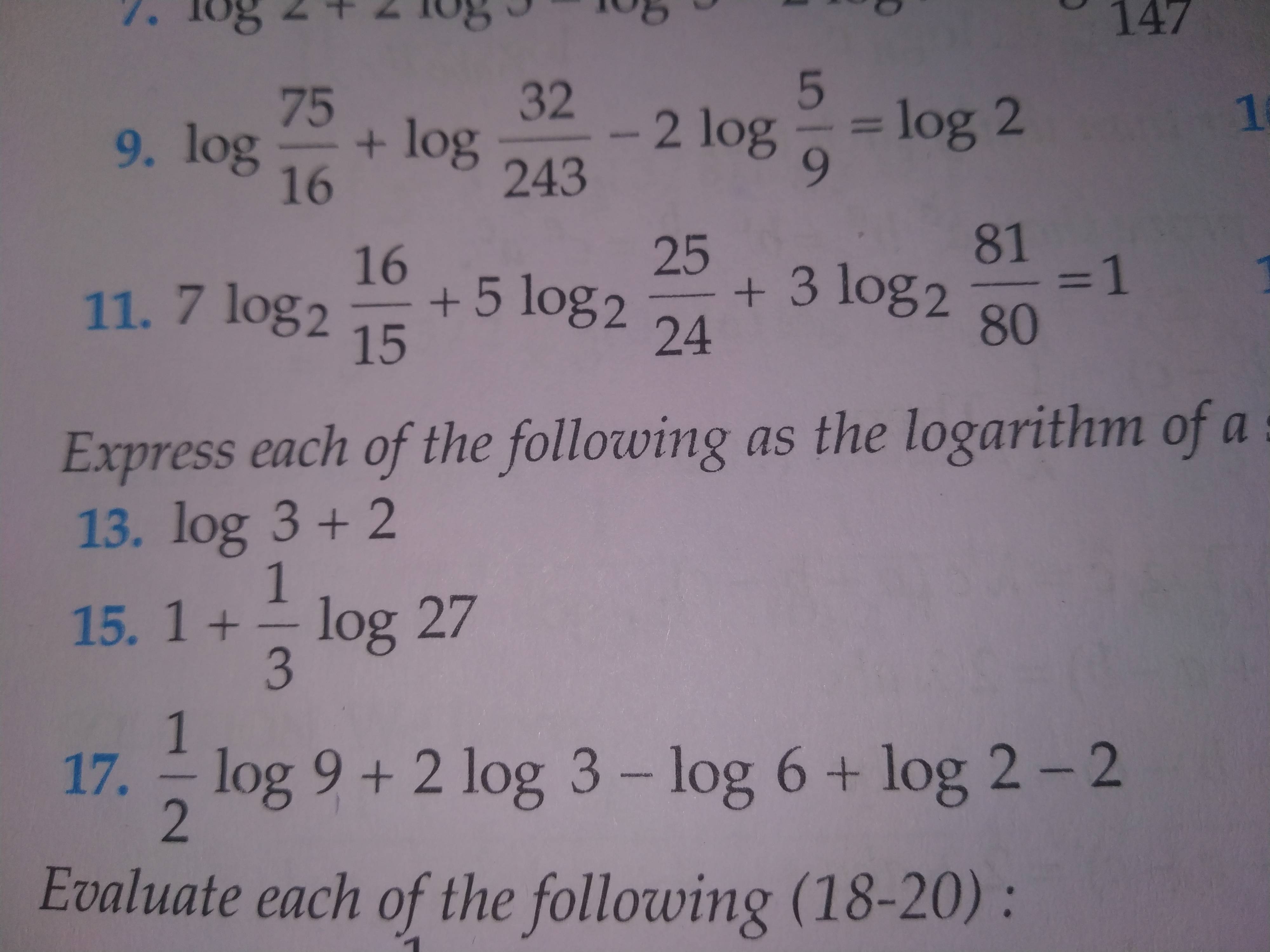 11. \( 7 \log _{2} \frac{16}{15}+5 \log _{2} \frac{25}{24}+3 \log _{2} \frac{81}{80}=1 ...