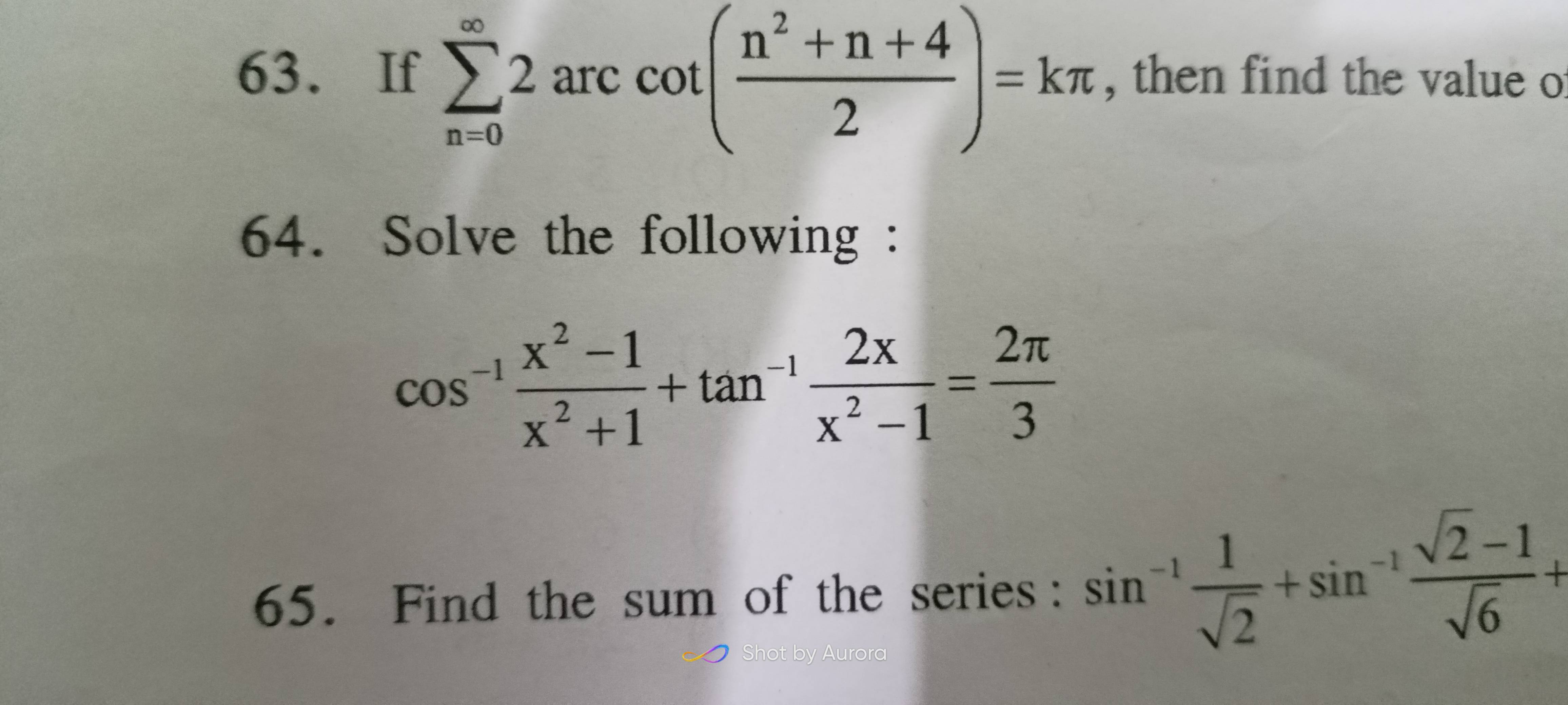 Solve The Following 64 Number Sarthaks Econnect Largest Online Education Community