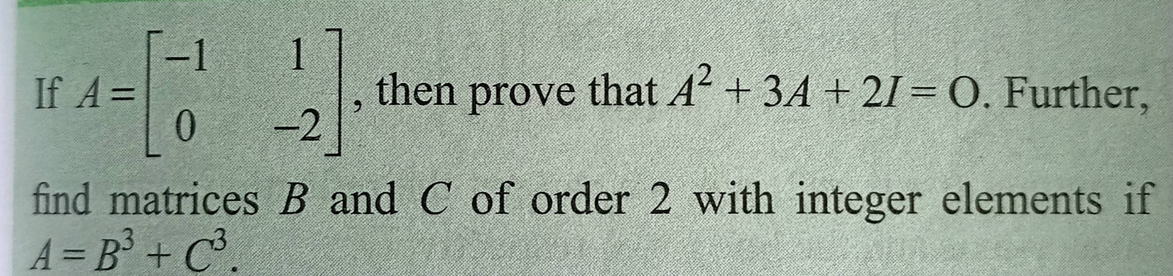 Matrix Question - Sarthaks eConnect | Largest Online Education Community