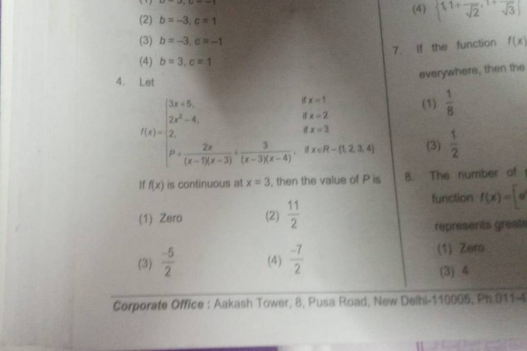 4. Let \[ f(x)=\left\{\begin{array}{ll} 3 x+5, & \text { if } x=1 \\ 2 x^{2}-4, & \text { if } x ...