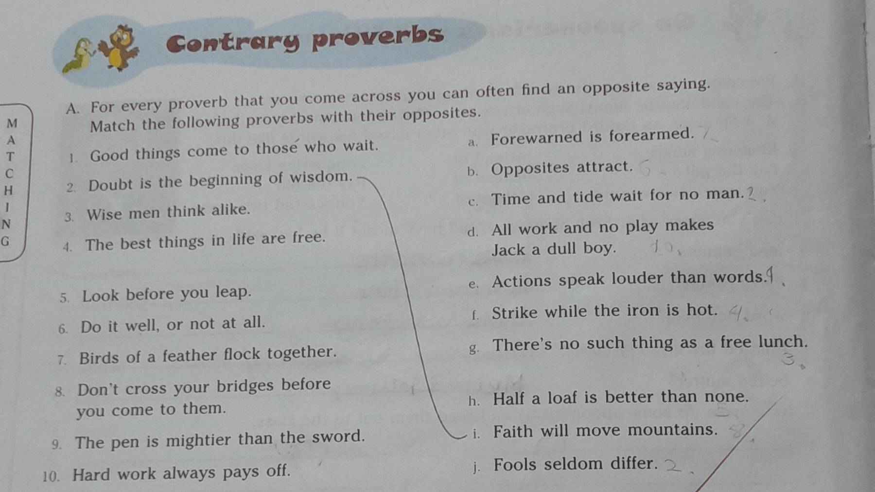 Contrary proverbs - Sarthaks eConnect | Largest Online Education Community