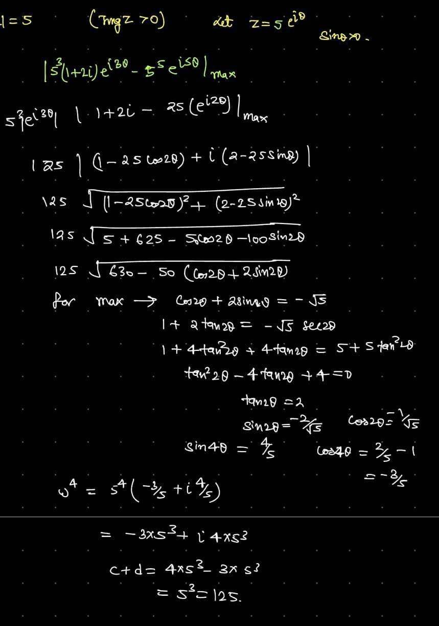 Let \( z \) be a complex number with \( |=|=5 \) and \( \operatorname ...