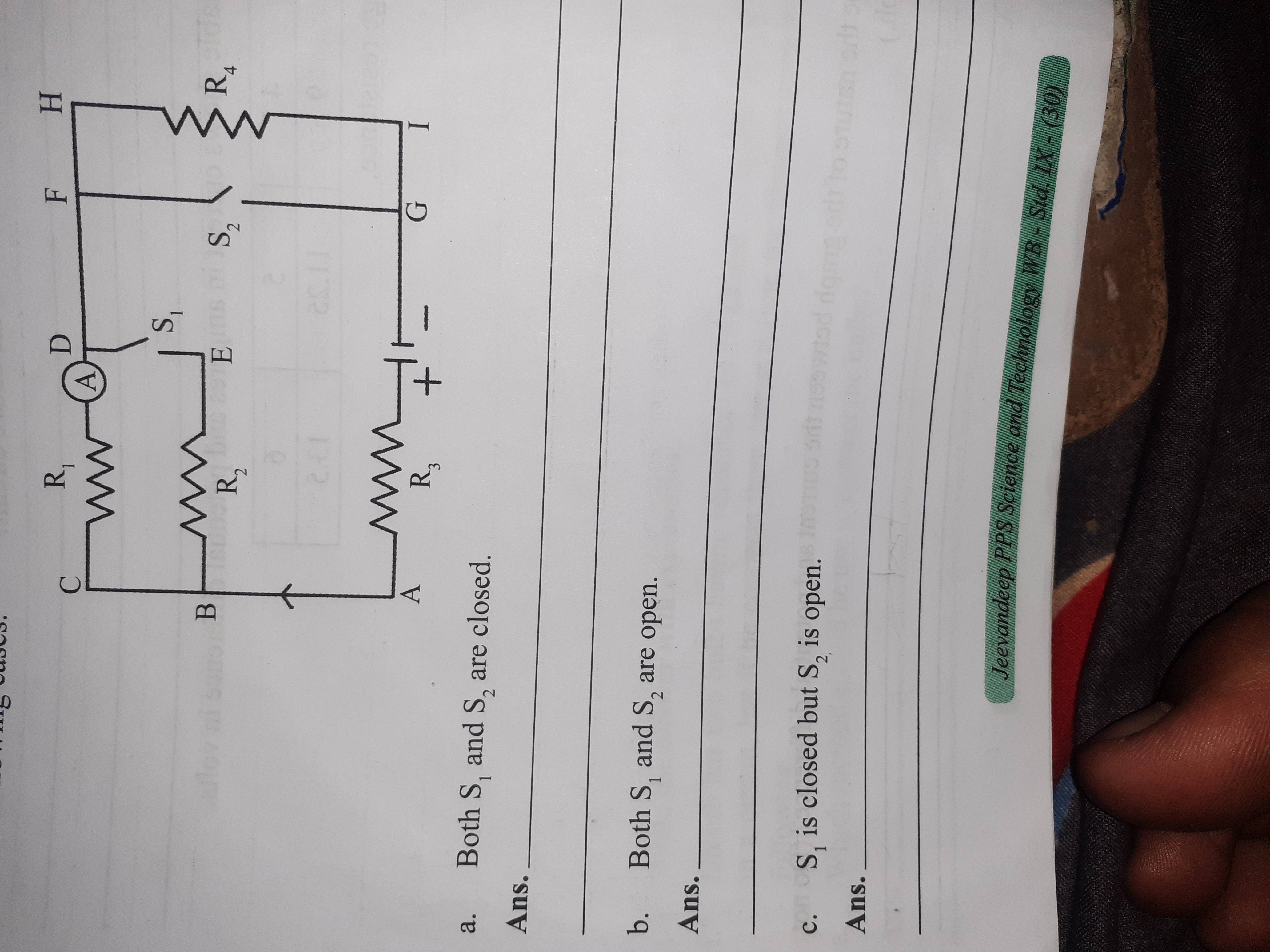 (4) Answer the questions based on the given figures. i. Resistances \( R_{1}, R_{2}, R_{3 ...