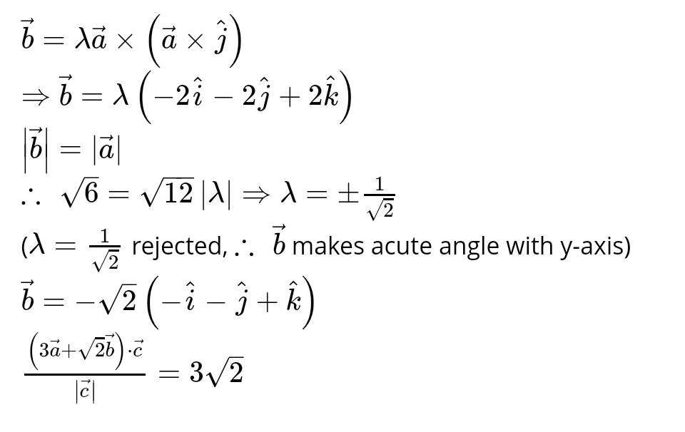 The vector \( \vec{a}=-\hat{i}+2 \hat{j}+\hat{k} \) is rotated through ...